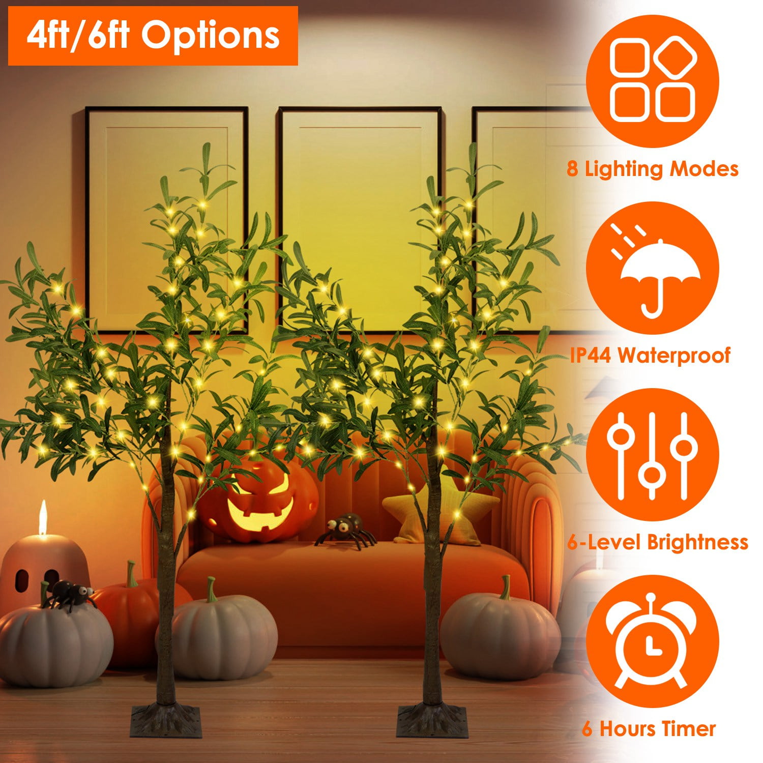 4ft Lighted Olive Tree, iMounTEK Christmas Olive Tree for Indoor ...