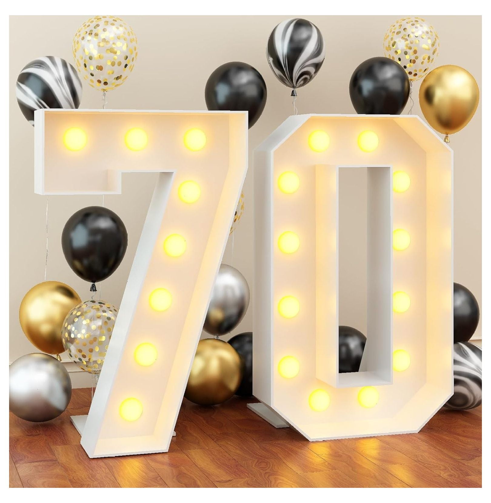 4ft Marquee Light up Numbers 70 Mosaic Numbers Frame for 70th Birthday ...