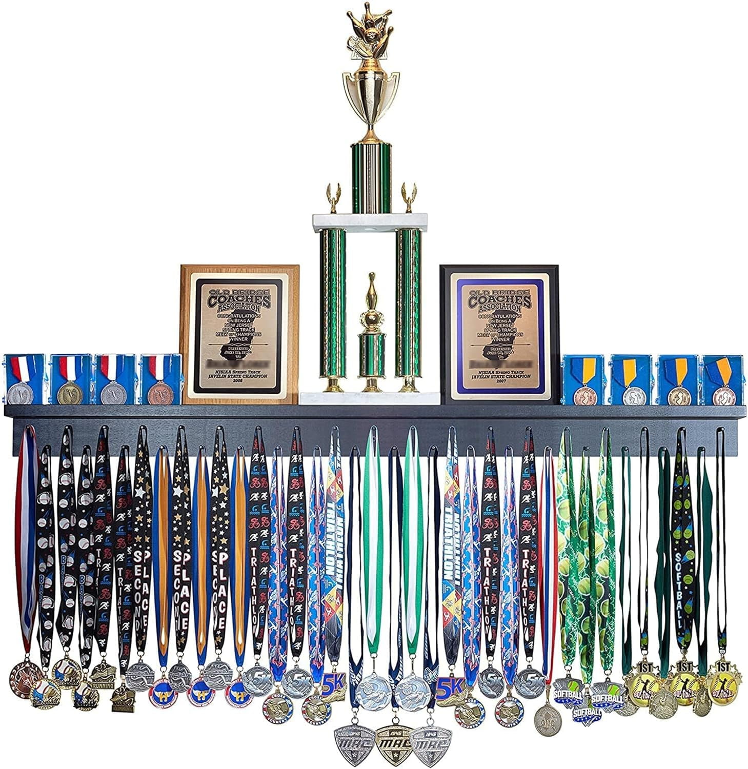 4ft- Medal Awards Rack Premier Medal Hanger Display Rack and Trophy ...