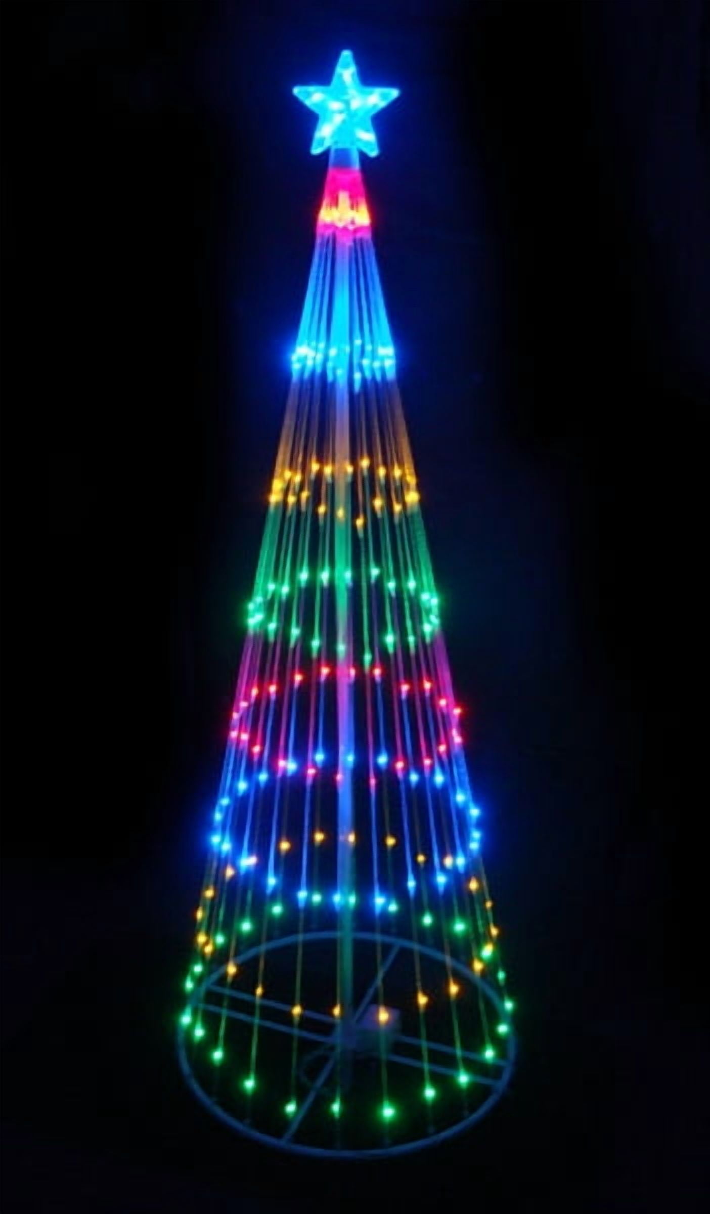 4ft Multi-Color LED Light Show Cone Christmas Tree Lighted Yard Art ...