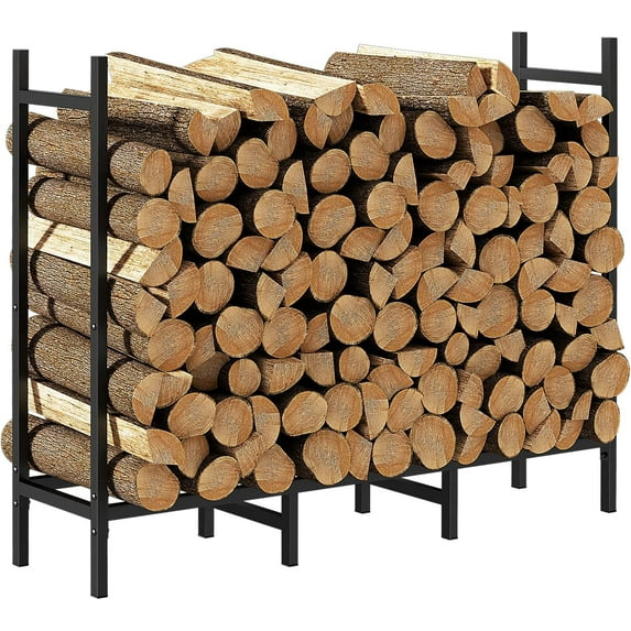 4ft Outdoor Indoor Firewood Rack Holder for Fireplace Wood Storage ...