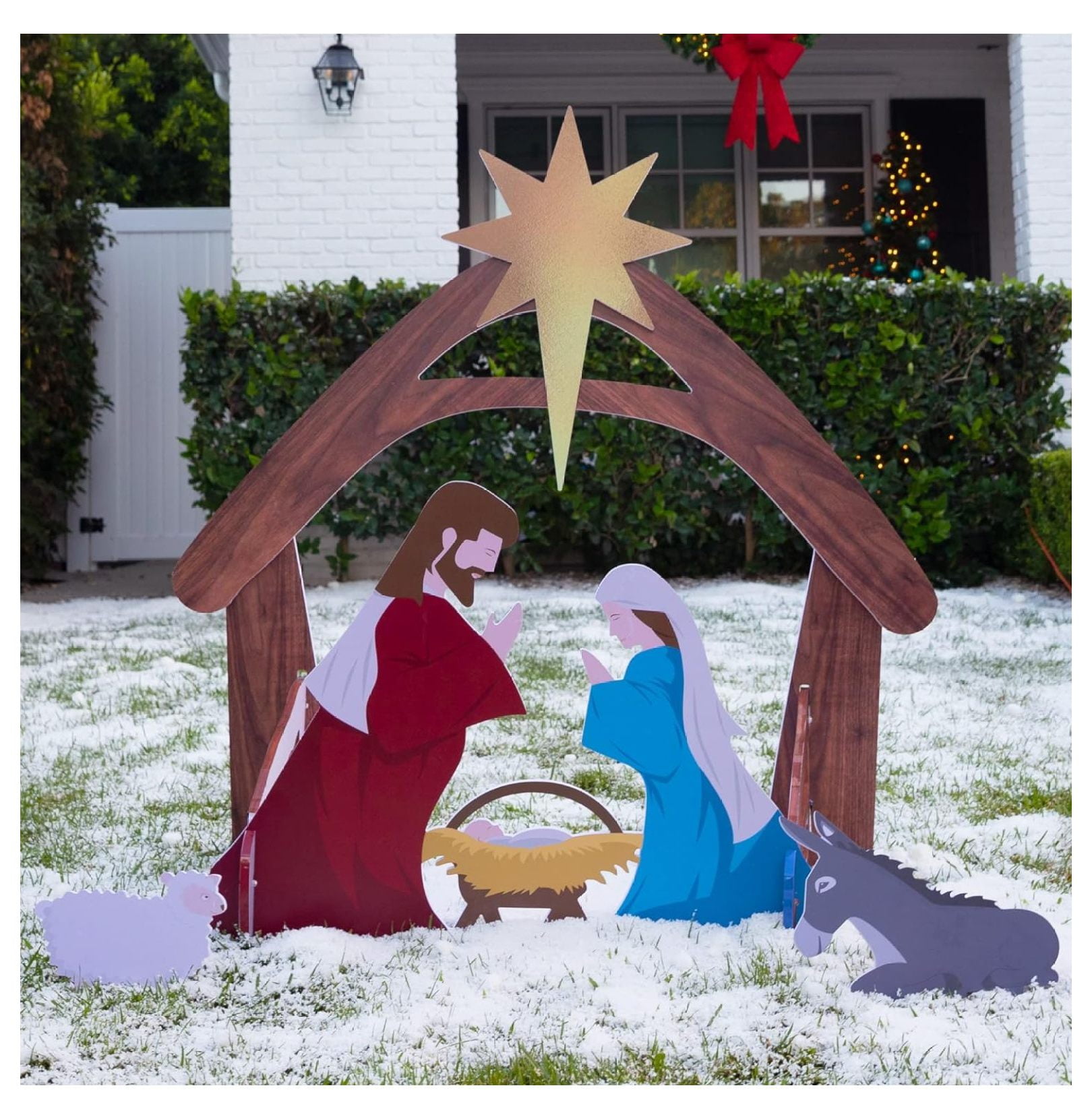 4ft Outdoor Nativity Scene, Weather-Resistant Decor, Christmas Holy ...