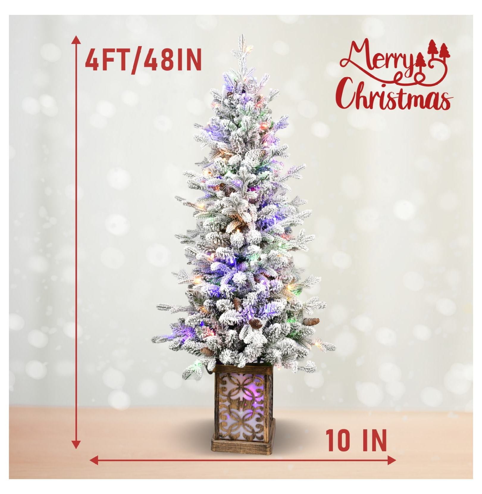 4ft PE/PVC wire tied flocking flash basin tree Pine cone *10 - Walmart.com
