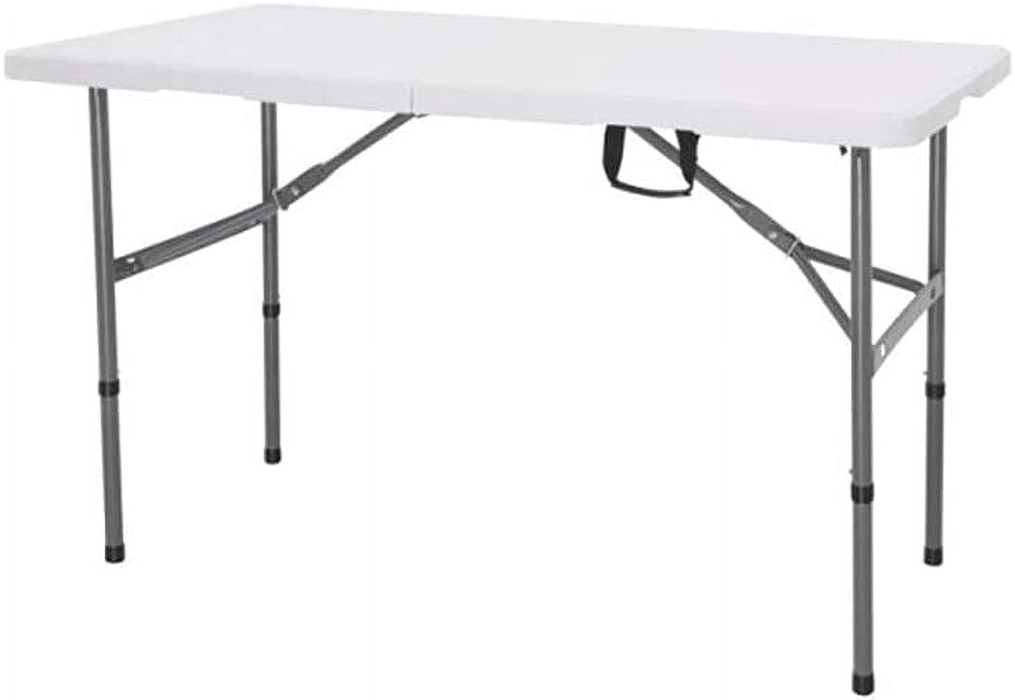 4ft Picnic Table,Folding Utility Table Portable Fold-in-Half Plastic Picnic Party Dining Camp ...