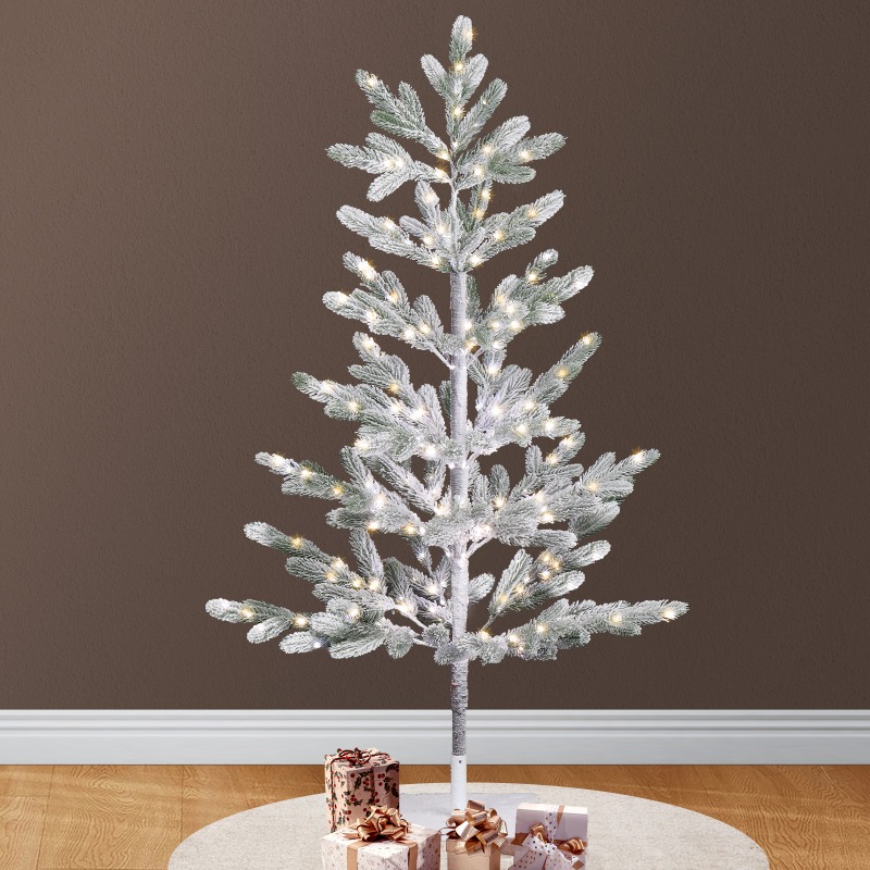 4ft Pine Tree Shape PE Material 48 Branches Green Flocking 325 Lights ...