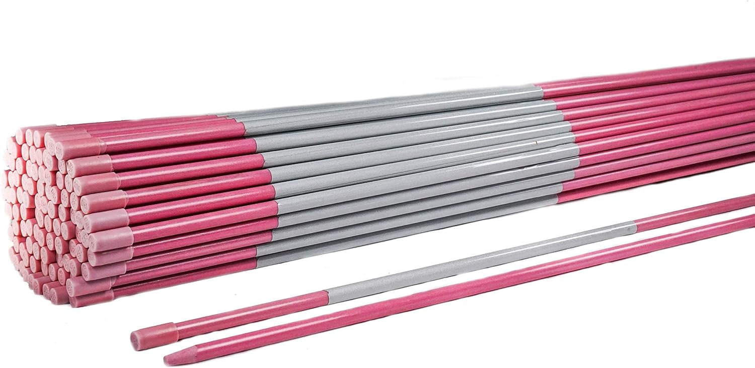 4ft Pink Driveway Markers - Hy Viz Reflective Tape, Pointed Tip, Armor ...