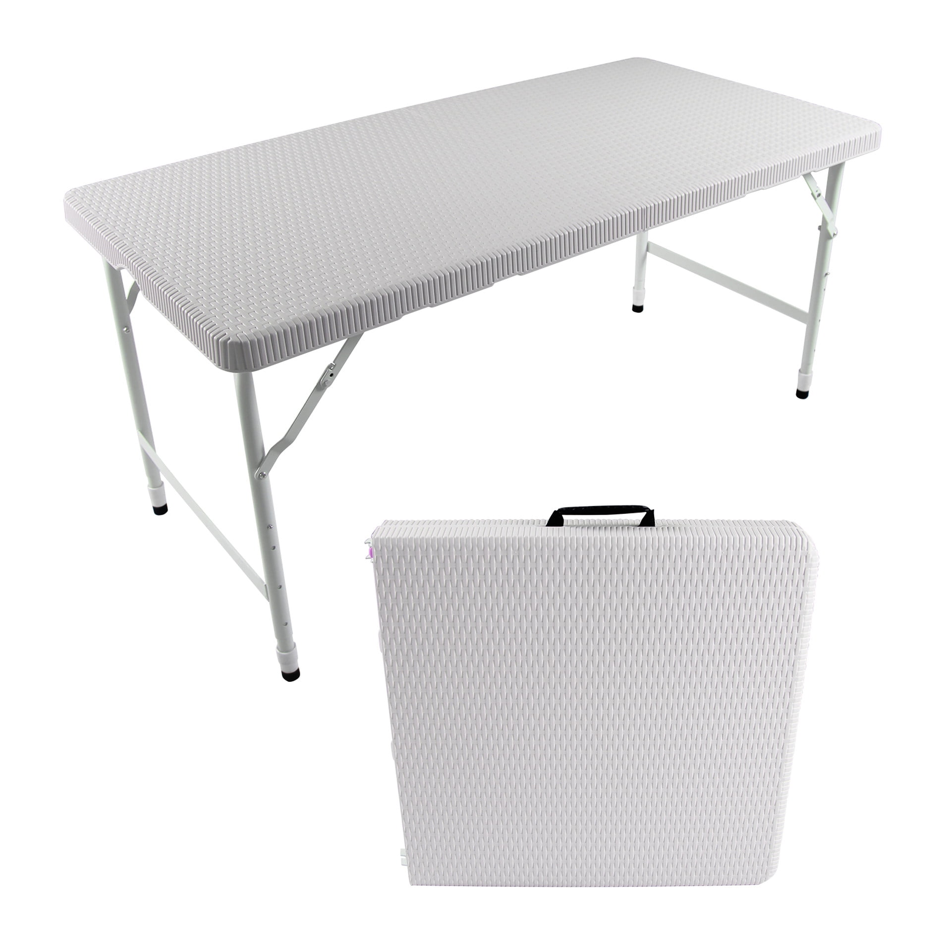 4ft Portable Folding Table - Indoor & Outdoor White Woven Smooth And ...
