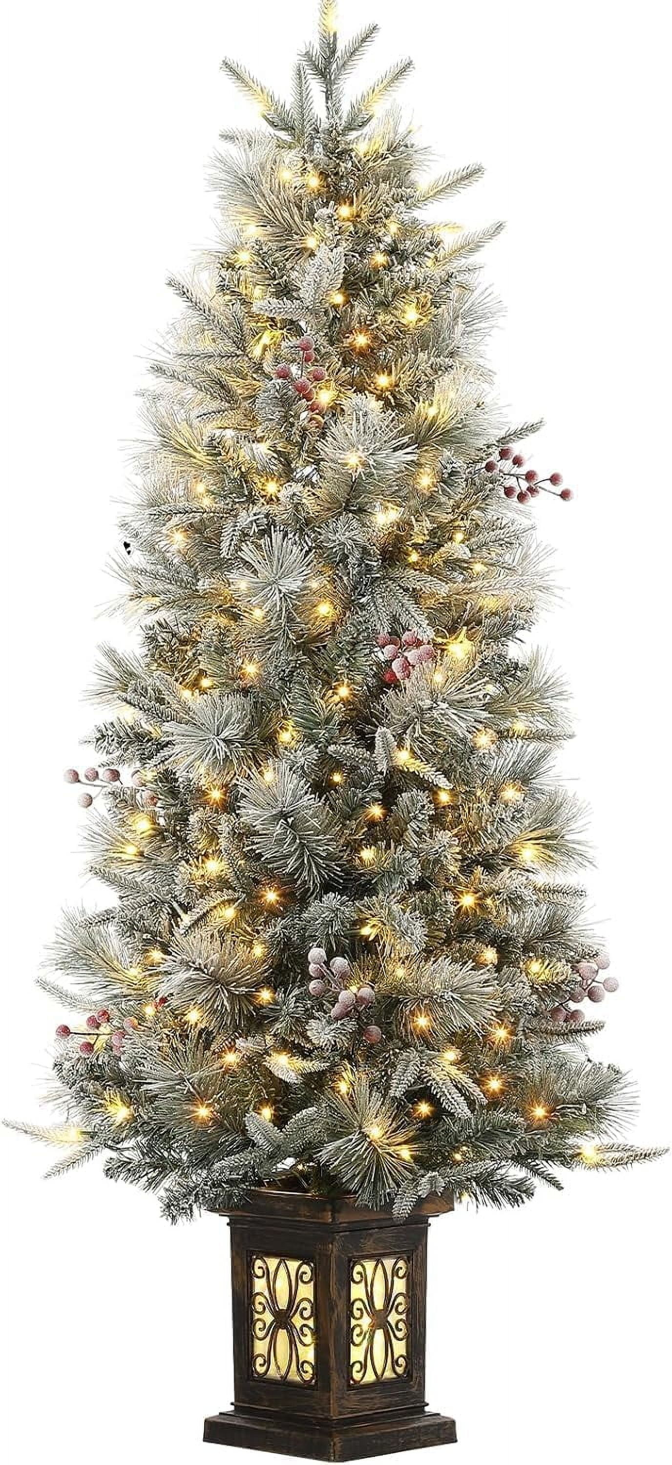 4ft Pre-Lit Artificial Christmas Tree with Large Box Base, 200 LED ...