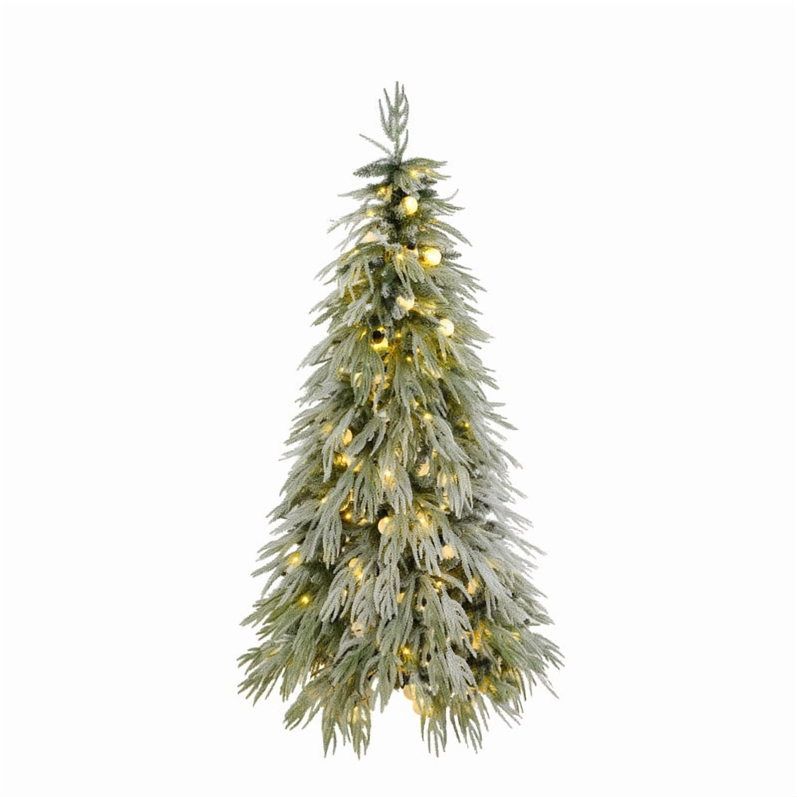 4ft Pre-Lit Artificial Christmas Tree Set of 2, PE Needles Potted ...