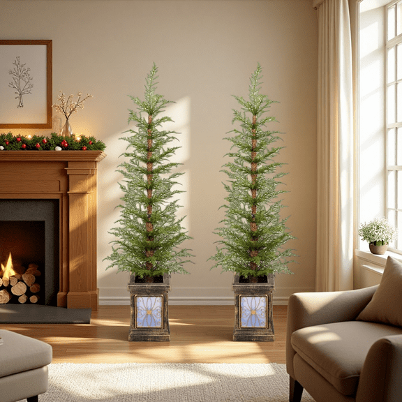 Potted Artificial Christmas Tree