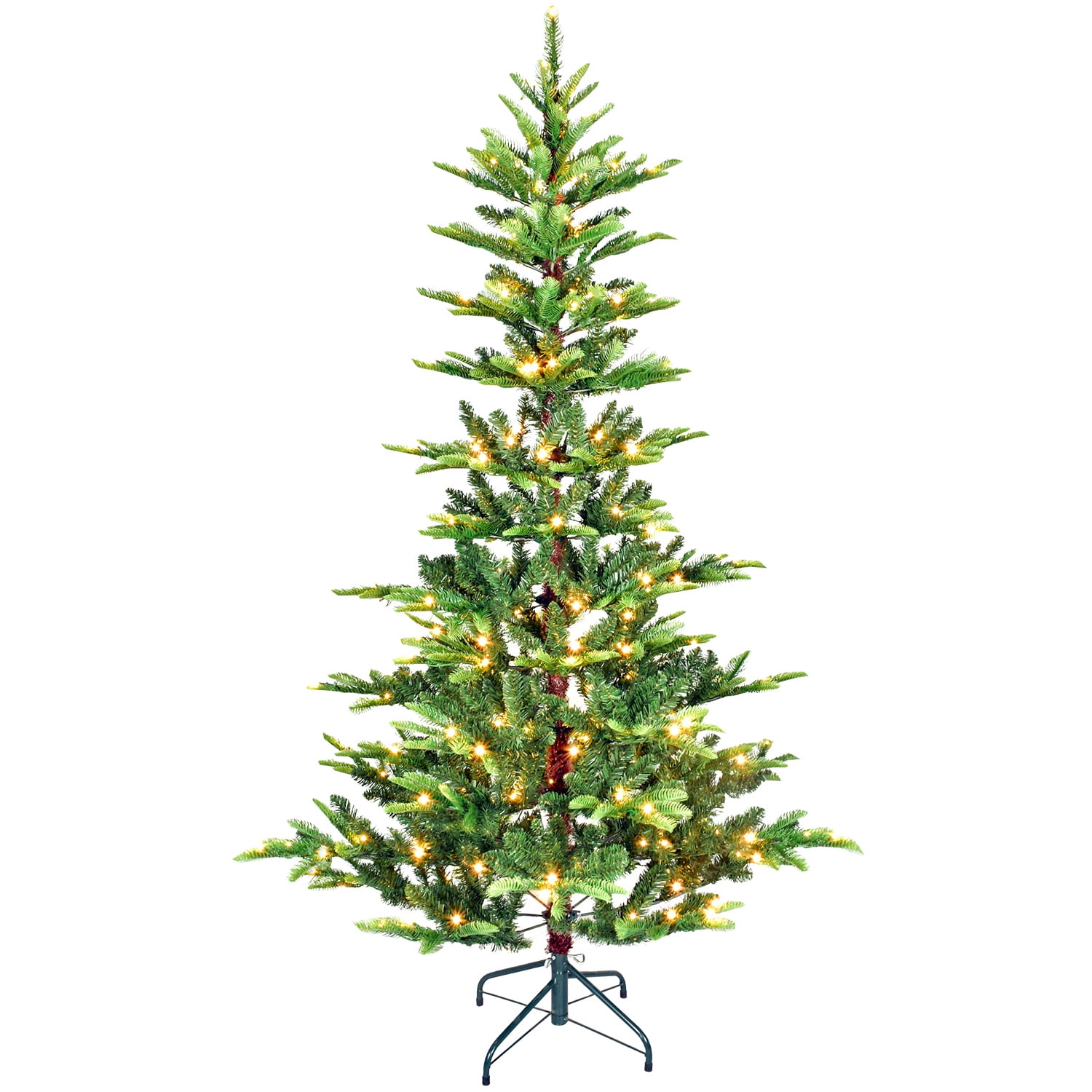 4ft Pre-Lit Aspen Fir Artificial Christmas Tree, Layered Christmas Tree ...