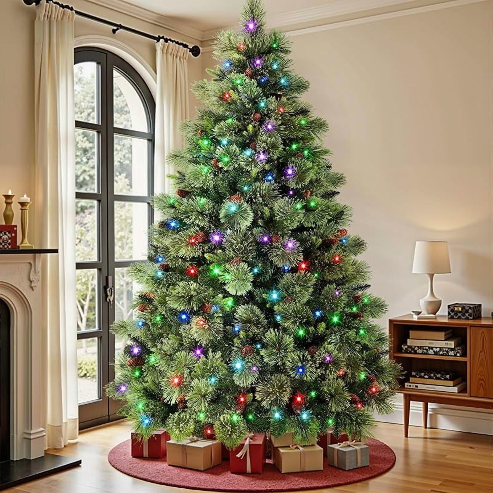 4ft Prelit Artificial Hinged Carolina Pine Christmas Tree with Remote ...