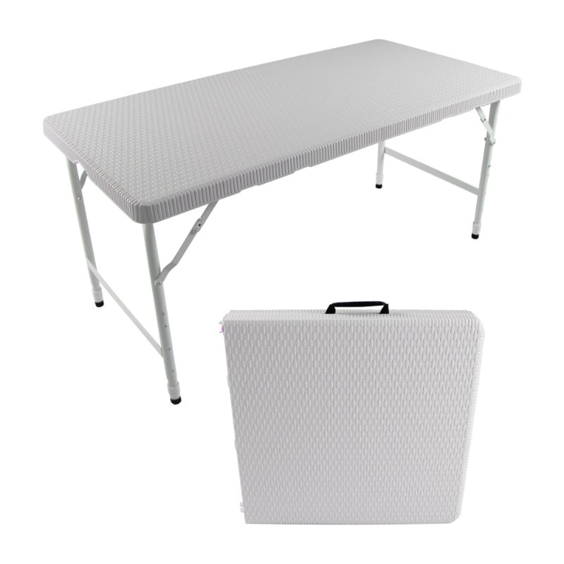 4ft Rattan Folding Table for Indoor&Outdoor, Portable Foldable Table ...
