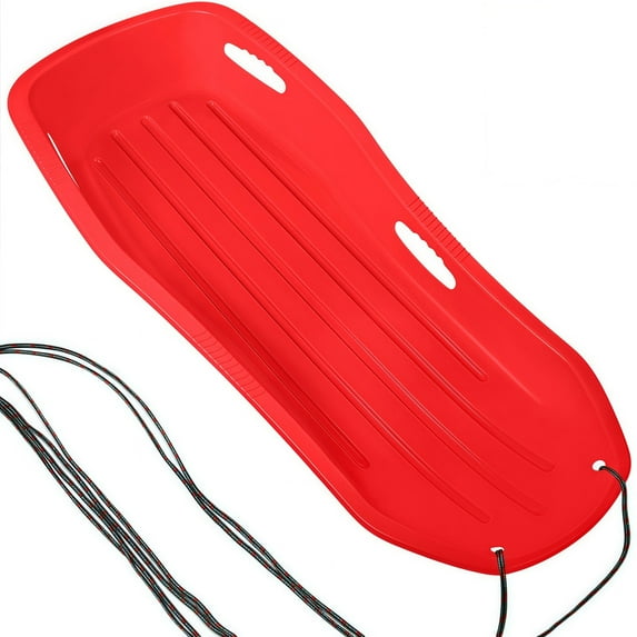 4ft Red Snow Sled with Handles & Rope, 48 Inch Toboggan for Adults Kids ...