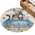 4ft Round Rug Animals Flowers Area Rugs for Living Room Bedroom ...