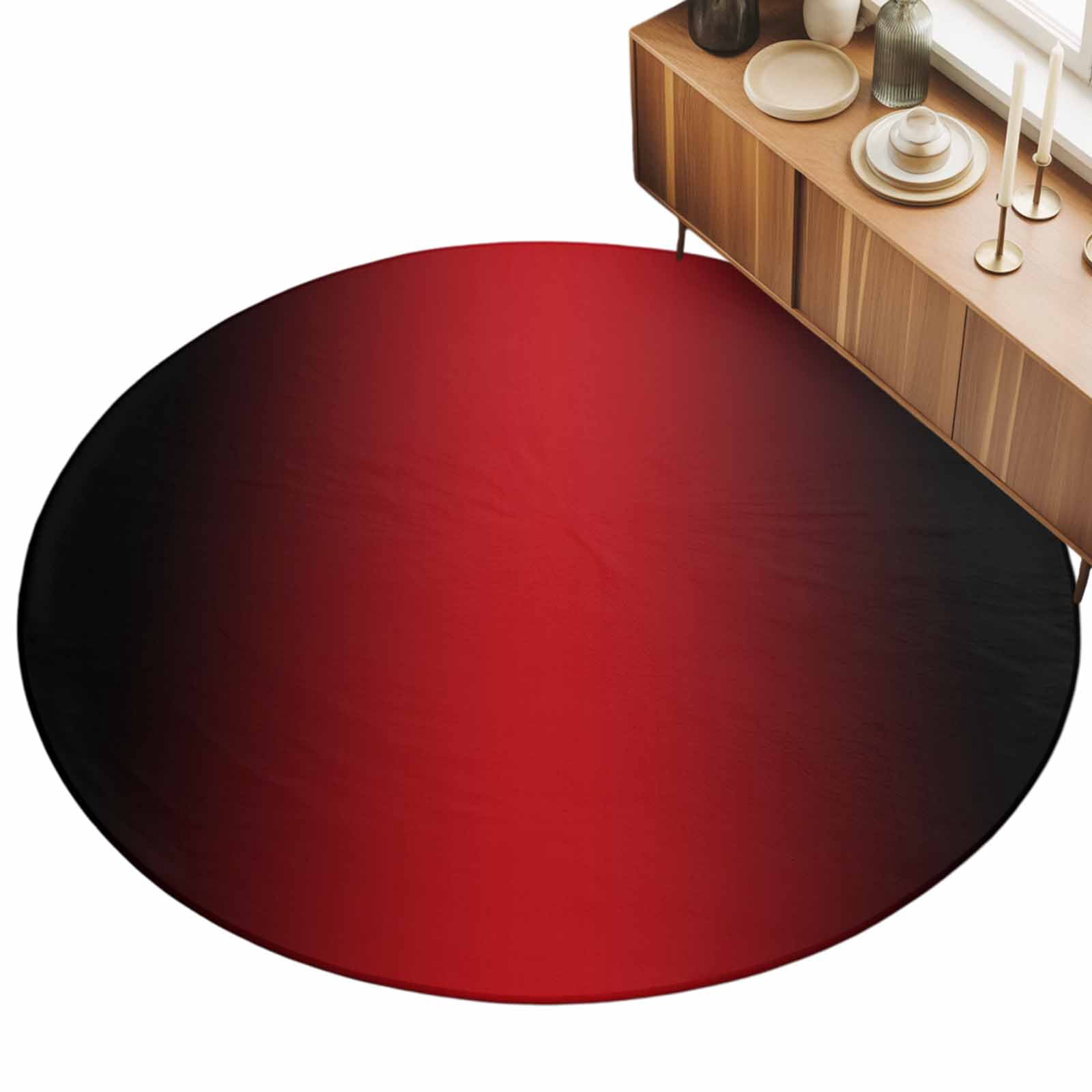 4ft Round Rug Black Red Ombre Area Rugs for Living Room Bedroom ...