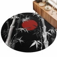 4ft Round Rug Black White Botanical Area Rugs for Living Room Bedroom ...