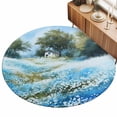 4ft Round Rug Blue Green Spring Area Rugs for Living Room Bedroom ...