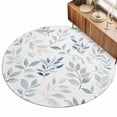 4ft Round Rug Blue Teal Botanical Area Rugs for Living Room Bedroom ...