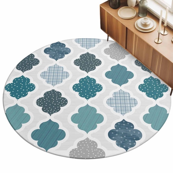 4ft Round Rug Bohemia Area Rugs for Living Room Bedroom Washable Non ...