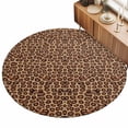 4ft Round Rug Brown Beige Area Rugs for Living Room Bedroom Washable ...