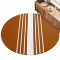 4ft Round Rug Burnt Orange White Stripe Area Rugs for Living Room ...