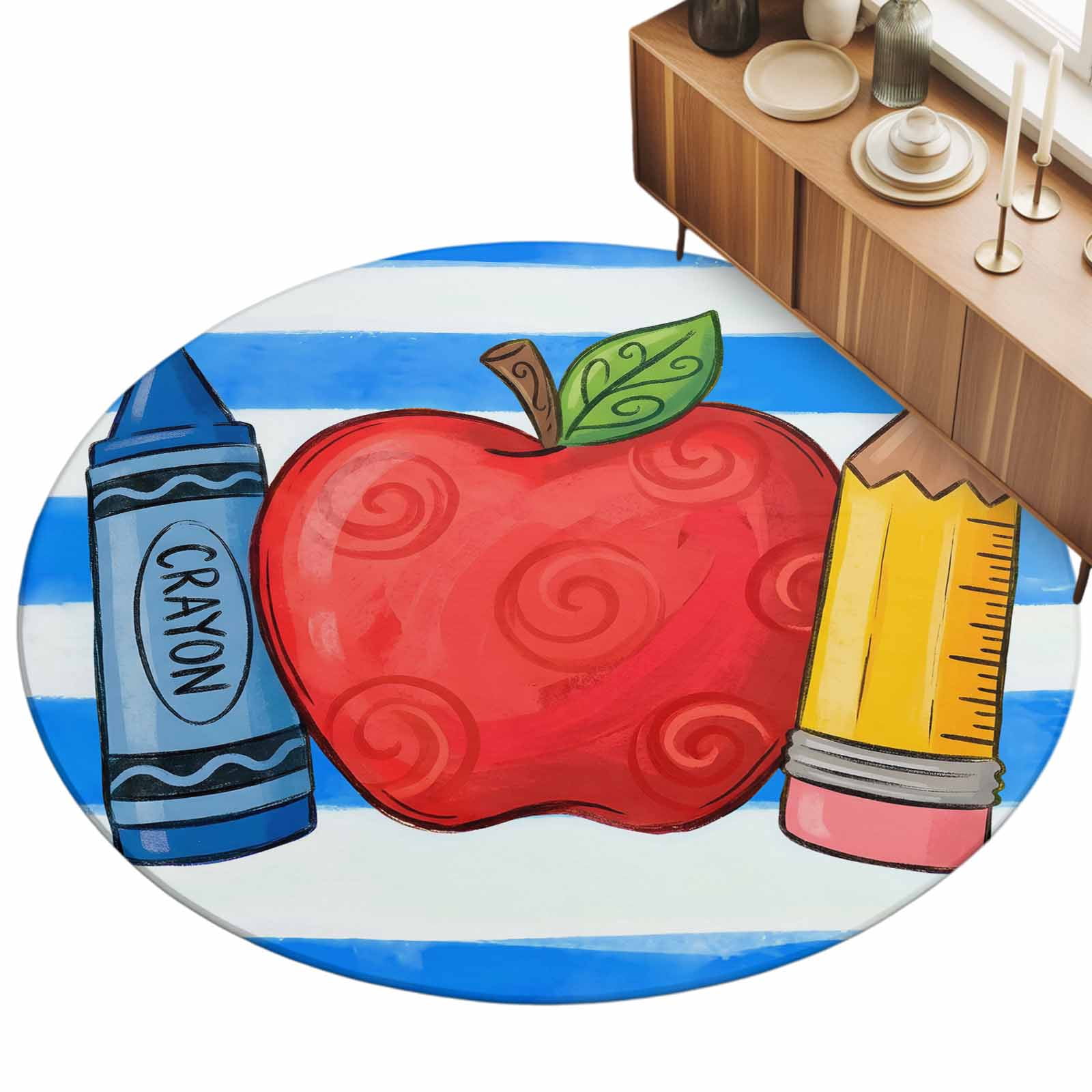 4ft Round Rug Children's Day Area Rugs for Living Room Bedroom Washable ...