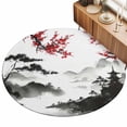 4ft Round Rug Chinese Mountain Area Rugs for Living Room Bedroom ...