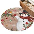 4ft Round Rug Christmas Area Rugs for Living Room Bedroom Washable Non ...