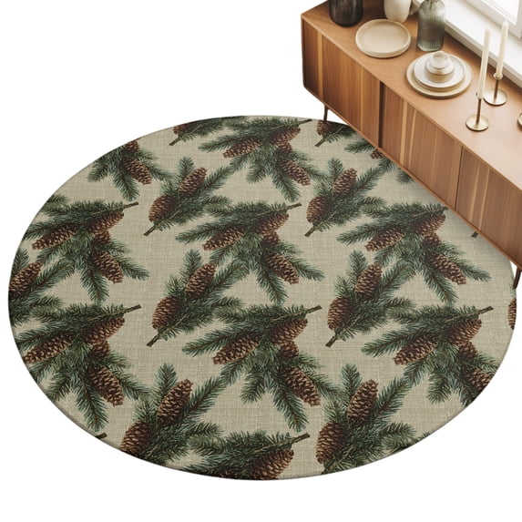 4ft Round Rug Christmas Area Rugs for Living Room Bedroom Washable Non ...