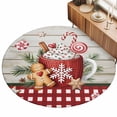 4ft Round Rug Christmas Area Rugs for Living Room Bedroom Washable Non ...