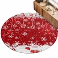 4ft Round Rug Christmas Red Area Rugs for Living Room Bedroom Washable ...