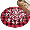 4ft Round Rug Christmas Snowflake Area Rugs for Living Room Bedroom ...