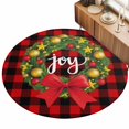 4ft Round Rug Christmas Wreath Area Rugs for Living Room Bedroom ...
