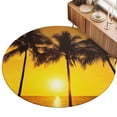 4ft Round Rug Coastal Coconut Tree Area Rugs for Living Room Bedroom ...