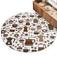 4ft Round Rug Coffee Beans Area Rugs for Living Room Bedroom Washable ...