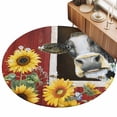 4ft Round Rug Cows Sunflowers Area Rugs for Living Room Bedroom ...