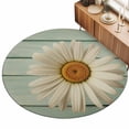 4ft Round Rug Daisy Flower Area Rugs for Living Room Bedroom Washable ...