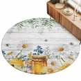 4ft Round Rug Daisy Spring Floral Area Rugs for Living Room Bedroom ...