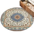4ft Round Rug Ethnic Rustic Area Rugs for Living Room Bedroom Washable ...