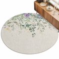 4ft Round Rug Eucalyptus Leaves Area Rugs for Living Room Bedroom ...