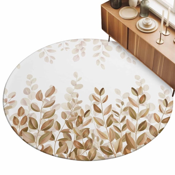 4ft Round Rug Eucalyptus Leaves Area Rugs for Living Room Bedroom ...