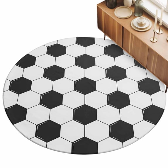 4ft Round Rug Football Texture Area Rugs for Living Room Bedroom ...