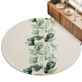 4ft Round Rug Green Eucalyptus Leaves Area Rugs for Living Room Bedroom ...