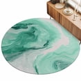 4ft Round Rug Green Marble Area Rugs for Living Room Bedroom Washable ...