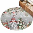 4ft Round Rug Grey Gnomes Christmas Area Rugs for Living Room Bedroom ...