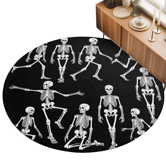 4ft Round Rug Halloween Area Rugs for Living Room Bedroom Washable Non ...