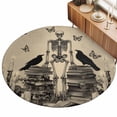 4ft Round Rug Halloween Skeleton Area Rugs for Living Room Bedroom ...