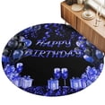4ft Round Rug Happy Birthday Blue Area Rugs for Living Room Bedroom ...