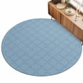 4ft Round Rug Haze Blue Plaid Area Rugs for Living Room Bedroom ...